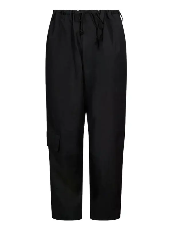 Yohji Yamamoto Drawstring-waist Gabardine Cargo Pants - Black