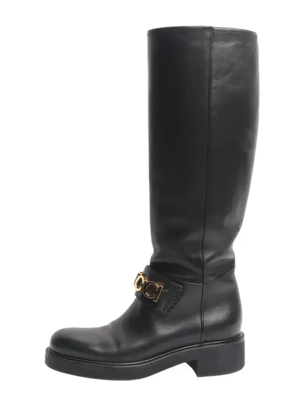 Gucci Logo-plaque Knee-high Boots - Black