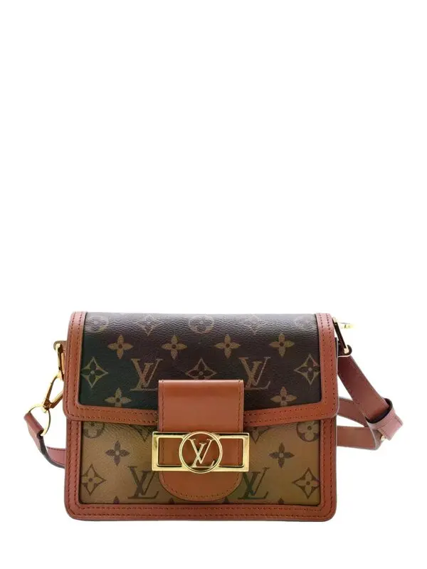 LOUIS VUITTON Dauphine Shoulder Bag Reverse Monogram Canvas Mini Crossbody Bag - Brown