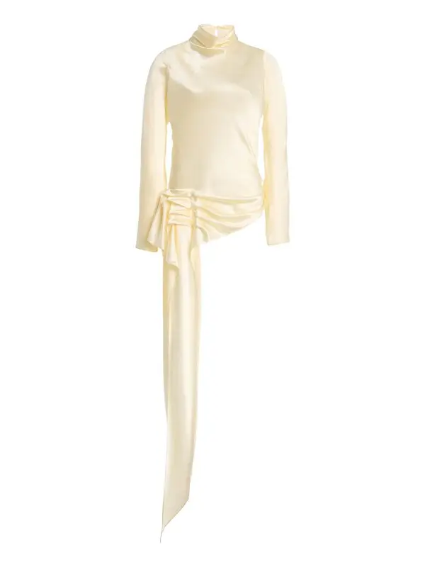 KALLMEYER Ornella Draped Silk Top - Ivory