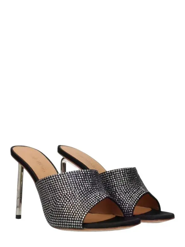 Off-White Crystal-embellished Satin Sandals - Black