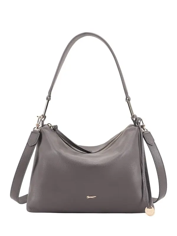 Paul Costelloe Mahuida Leather Shoulder Bag - Grey