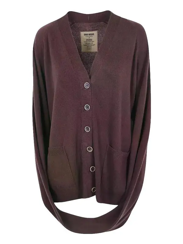 UMA WANG Fine-knit V-neck Cashmere Cardigan - Brown