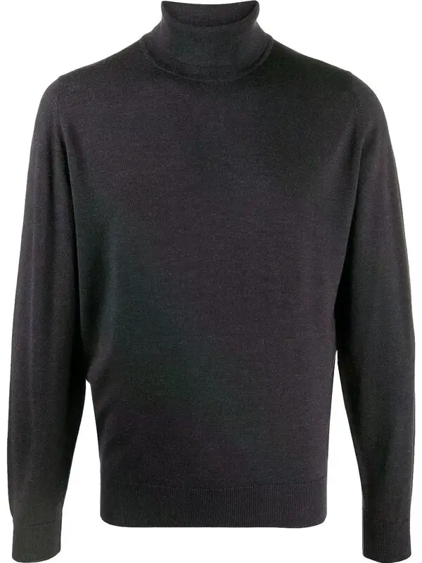 John Smedley Turtleneck Wool Sweater - Grey