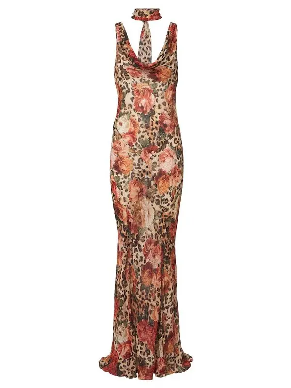 ALEXANDRA MIRO Harper Scarf-detail Printed Maxi Dress - Multicoloured