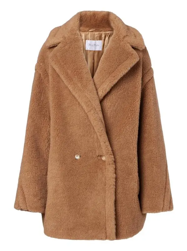Max Mara Teddy Bear Camel Hair And Silk Peacoat - Brown
