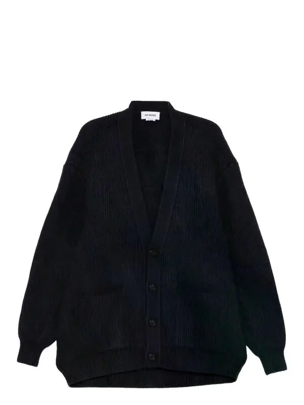 HED MAYNER Ribbed-knit Cardigan - Blue