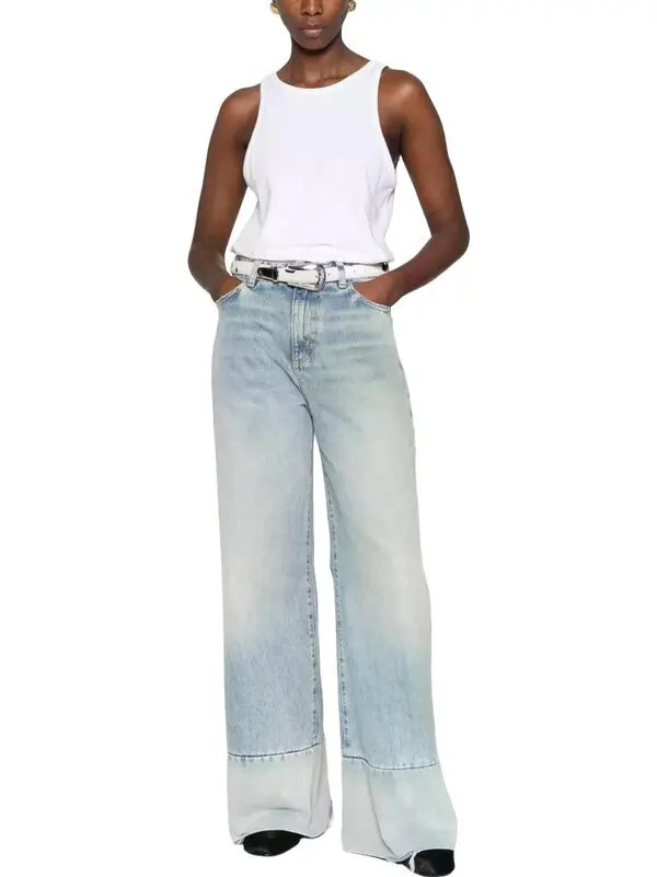 ICON DENIM LOS ANGELES Wide-leg Raw-cut Jeans - Blue