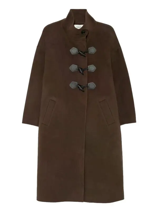 Ba&sh Kaya Toggle-fastening Funnel-neck Coat - Brown