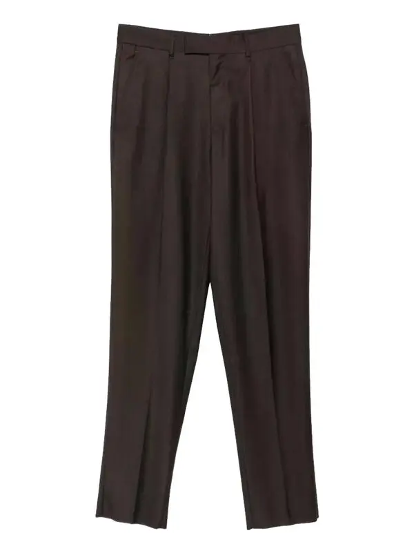 Zegna Pleated Straight-leg Trousers - Brown