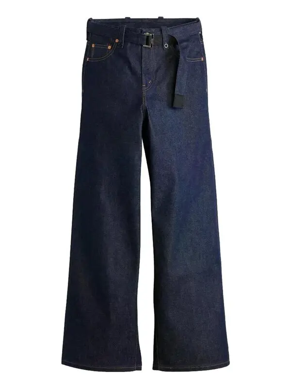 Sacai X Levi's Belted Wide-leg Jeans - Blue