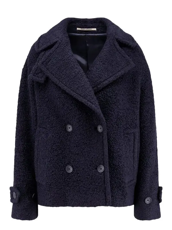Tagliatore Sheila Alpaca And Virgin Wool Peacoat - Blue