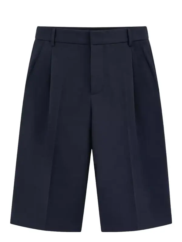Liviana Conti Pleated Knee-length Shorts - Blue