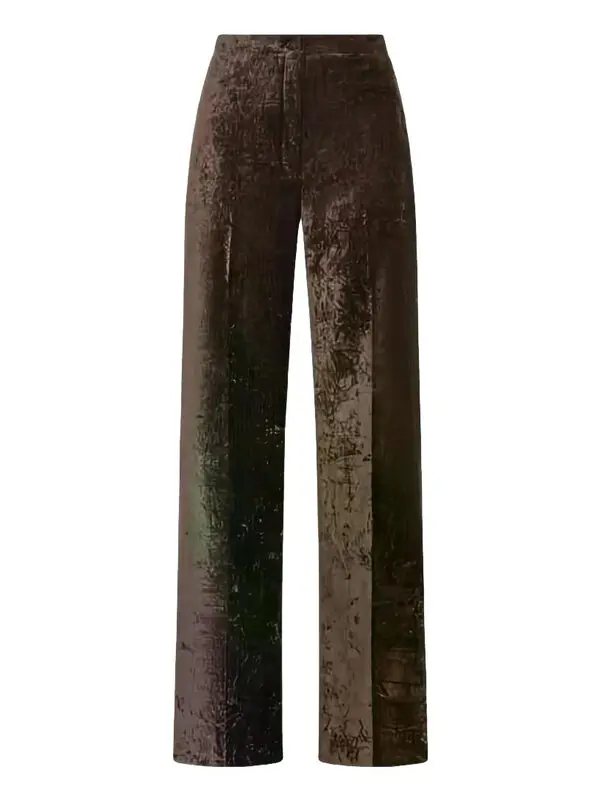 Seventy Crushed-velvet Wide-leg Trousers - Brown