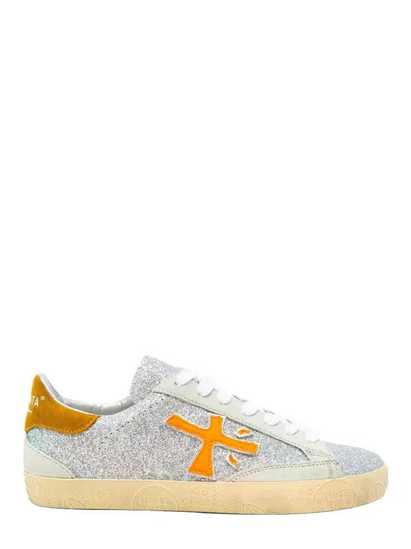 Premiata Steven 8498 Glitter-effect Sneakers - Silver