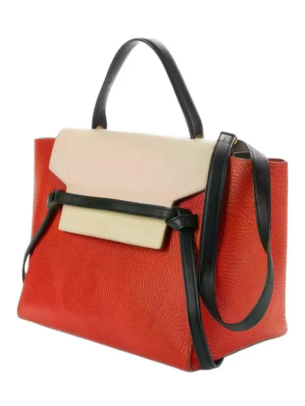 Celine Medium Belt Bag Leather Tote Bag - Red