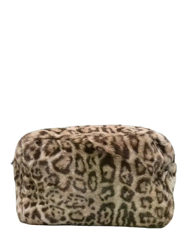 Apparis Jumbo Noor Leopard-print Faux-fur Clutch Bag - Brown