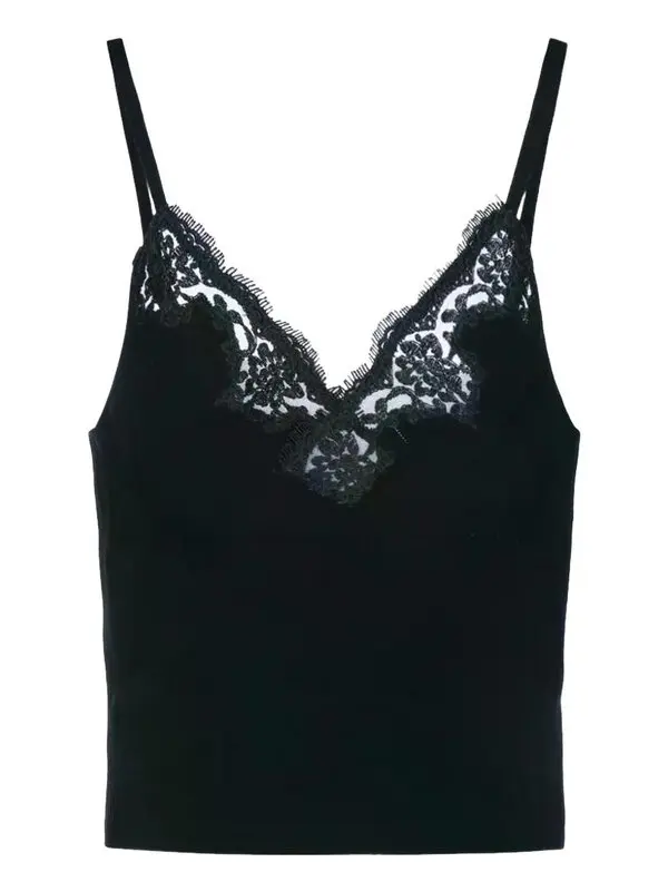 ERMANNO FIRENZE Lace-trim Top - Black