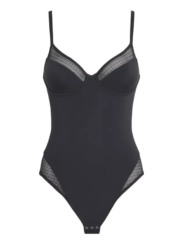 Wolford Geo Lace Shaping Bodysuit - Black