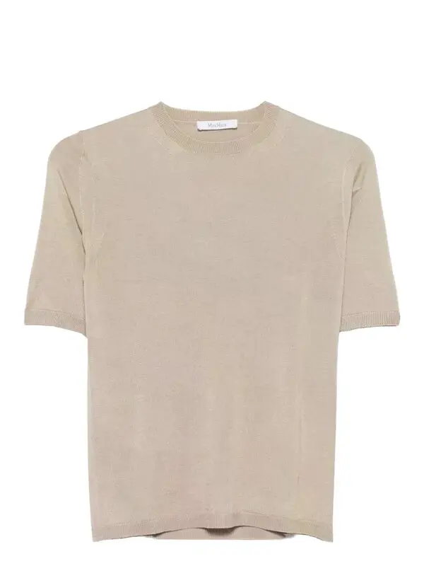 Max Mara Stockinette-stitched Cashmere And Silk Sweater Stone - Neutrals