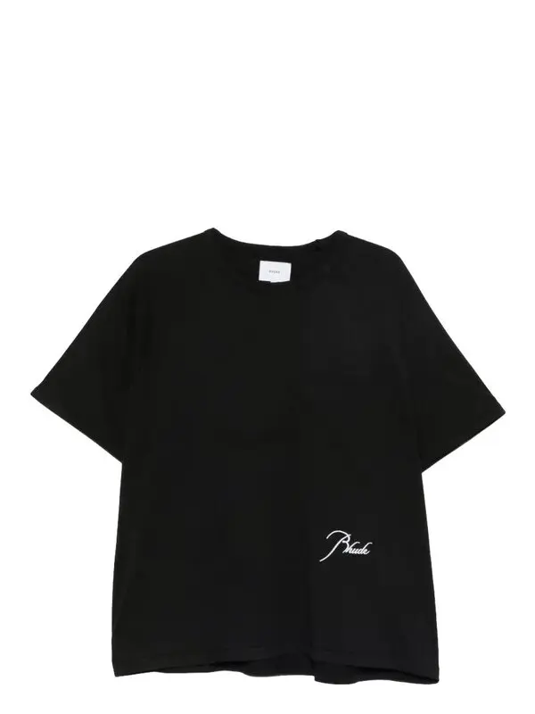 Rhude Logo-embroidered Raglan-sleeve T-shirt - Black