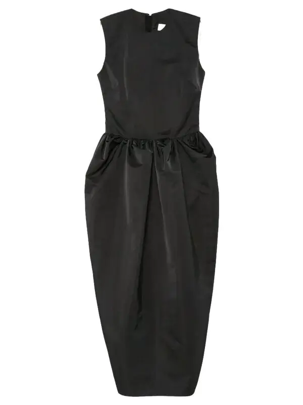 AMI Paris Gathered Sleeveless Dress - Black