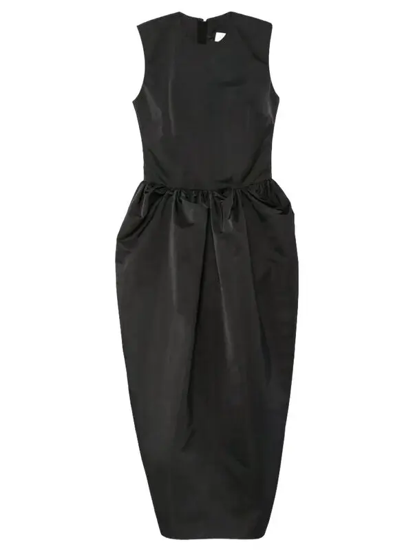 AMI Paris Gathered Sleeveless Dress - Black