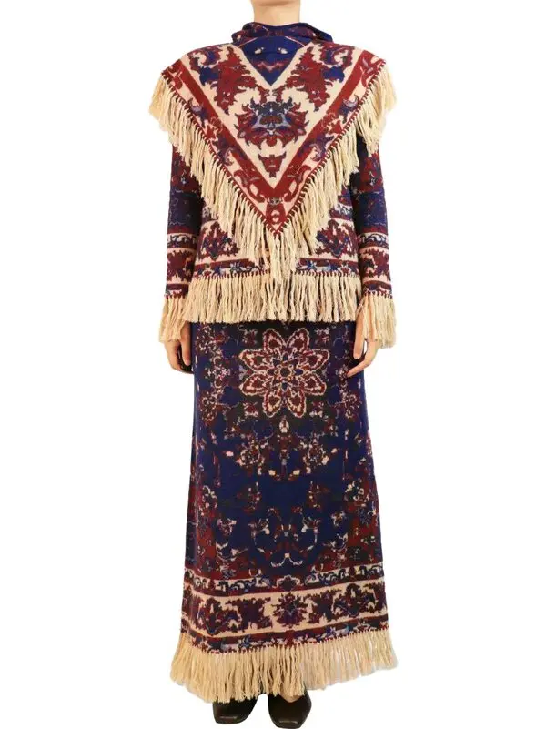 Rabanne Fringe-trim Knit Three-piece Set - Blue