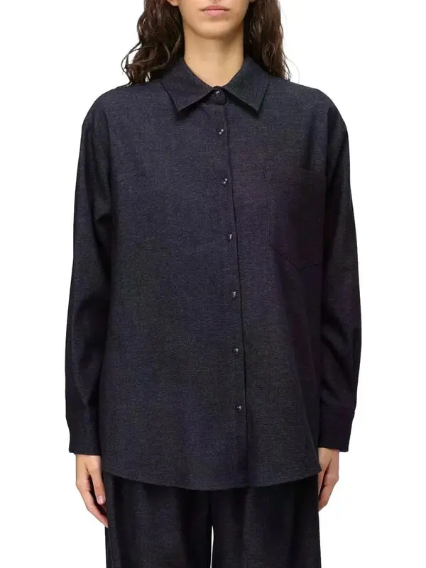 ELEH Chest-pocket Button-up Shirt - Blue