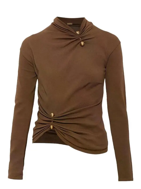 Cult Gaia Callie Knit Top - Brown
