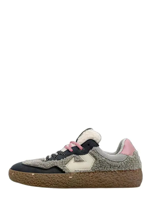 ID.EIGHT Uriduri Teddy-texture Paneled Sneakers - Grey