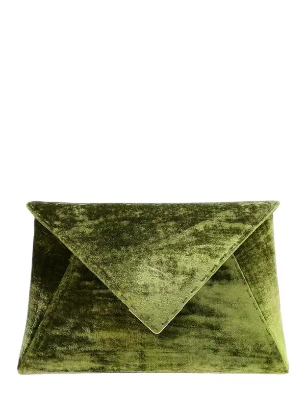 Tyler Ellis Lee Pouchet 20 Velvet Clutch Bag - Green
