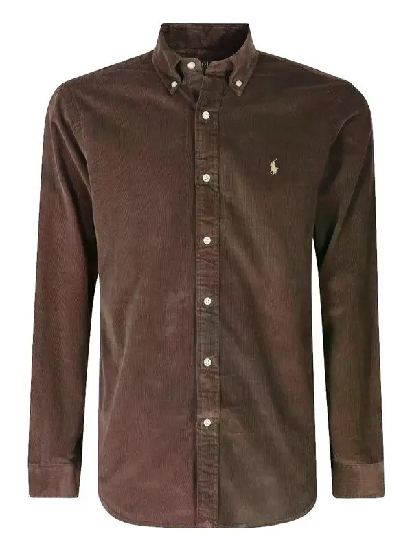 Polo Ralph Lauren Corduroy Embroidered-logo Shirt - Brown