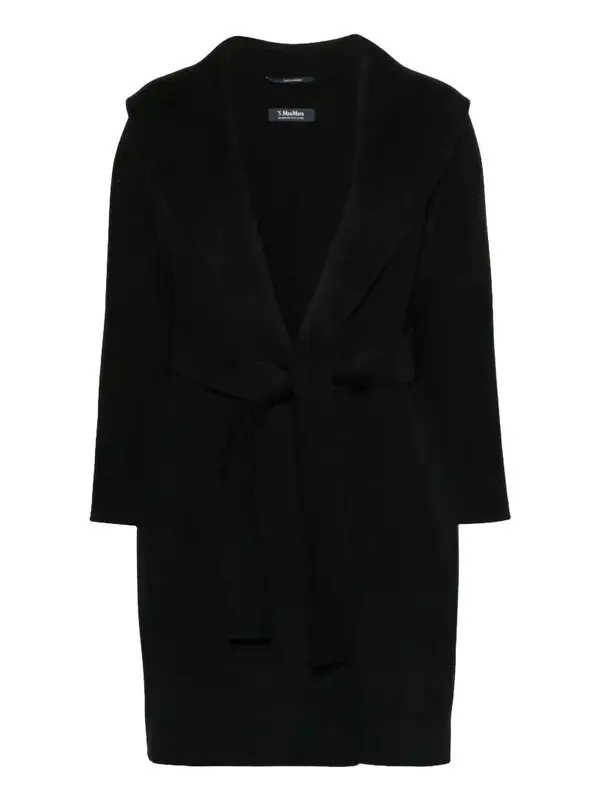 Max Mara Double-faced Wool Robe Coat - Black