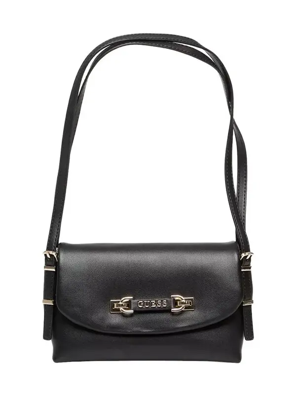 Guess Lefia Logo-plaque Shoulder Bag - Black