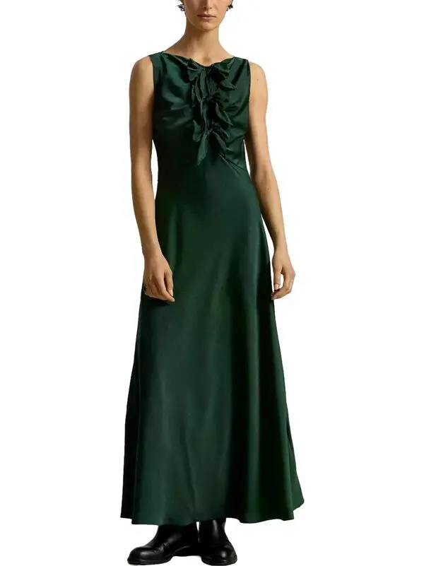 Polo Ralph Lauren Lucia Bow-detail Sleeveless Midi Dress - Green