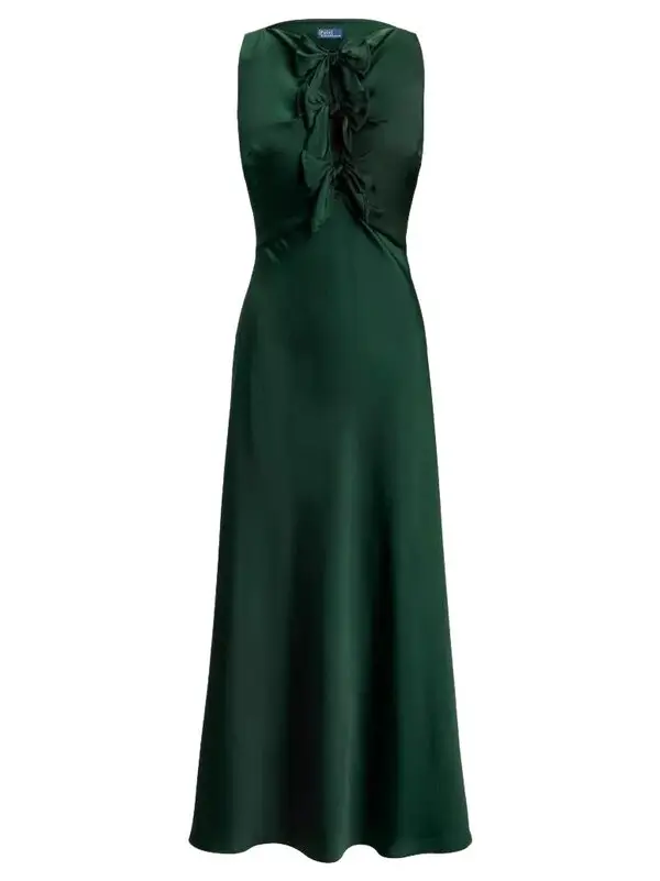 Polo Ralph Lauren Lucia Bow-detail Sleeveless Midi Dress - Green