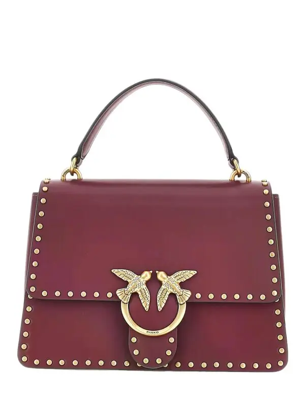 Pinko Medium Love Birds Stud-embellished Tote Bag - Red