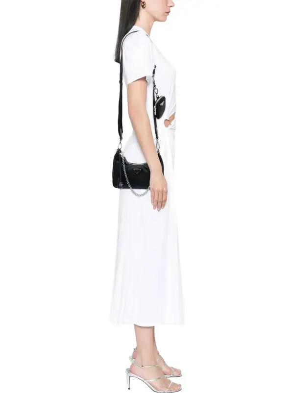 Prada 2019-2026 Mini Saffiano Trimmed Tessuto Re Edition 2005 Satchel - Black