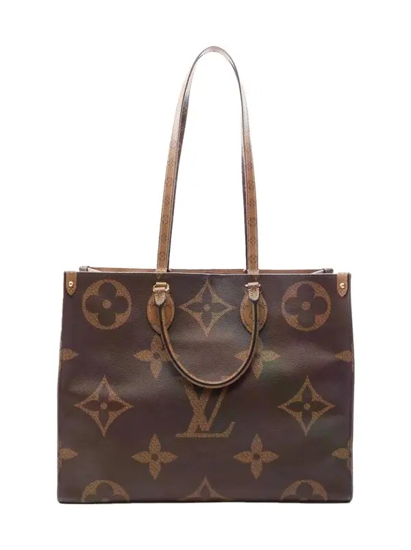 LOUIS VUITTON 2020 Monogram Reverse Giant Onthego Gm Satchel - Brown