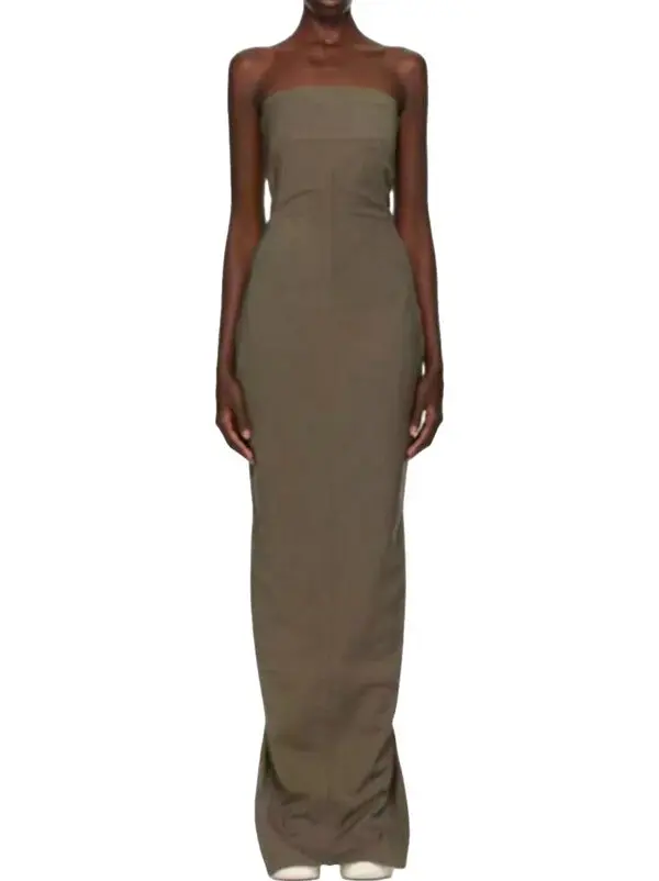 Rick Owens Strapless Panelled Maxi Dress - Grey