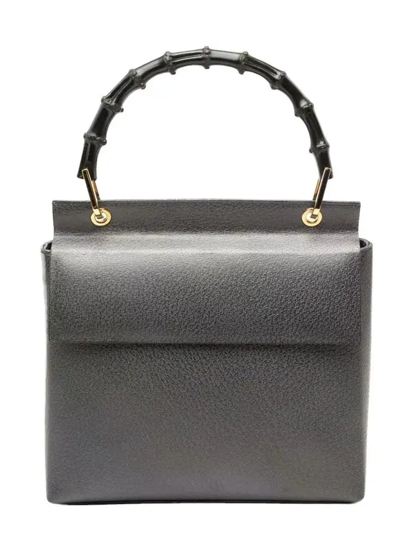 Gucci 20th Century Leather Bamboo Handbag - Black