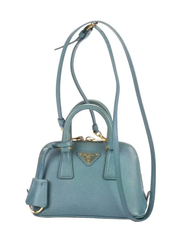 Prada Mini Promenada Logo-plaque Handbag - Blue