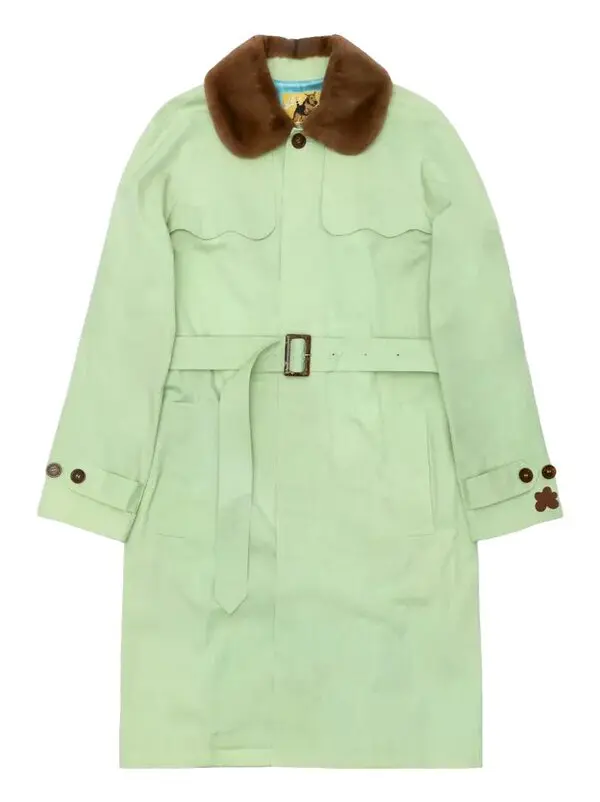 GOLF LE FLEUR* Belted Trench Coat - Green