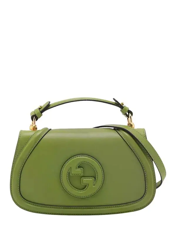 Gucci 2016-2026 Medium Calfskin Blondie Top Handle Bag Satchel - Green