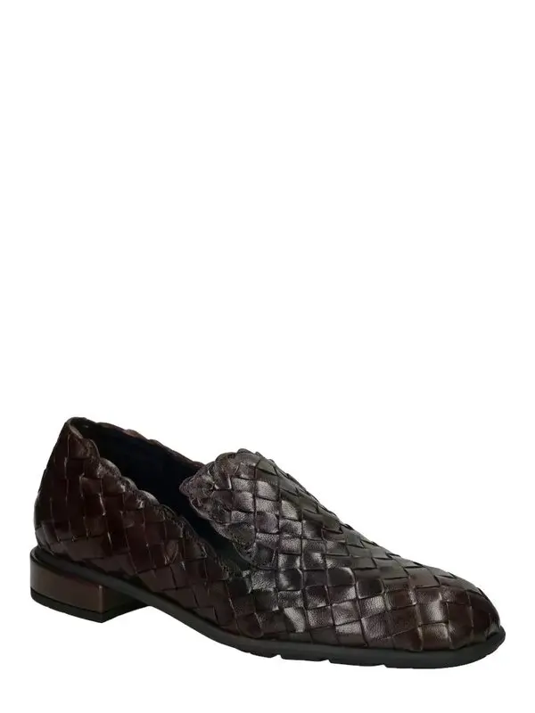 PONS QUINTANA Woven Leather Loafers - Brown