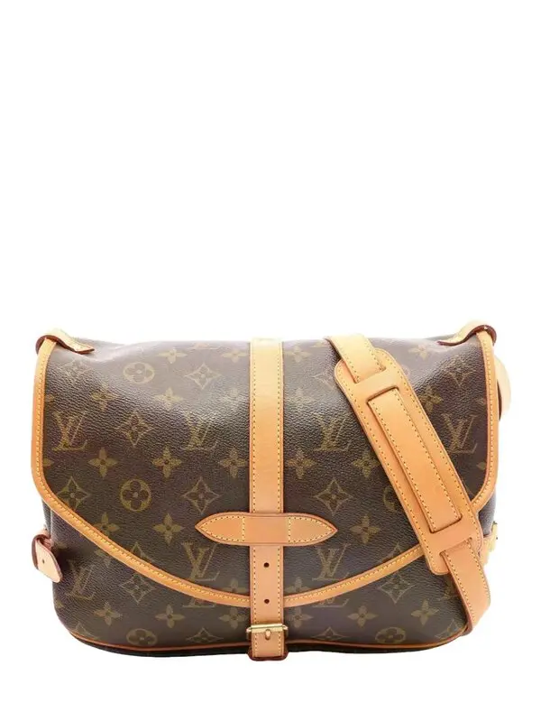 LOUIS VUITTON 2005 Monogram Saumur 30 Crossbody Bag - Brown