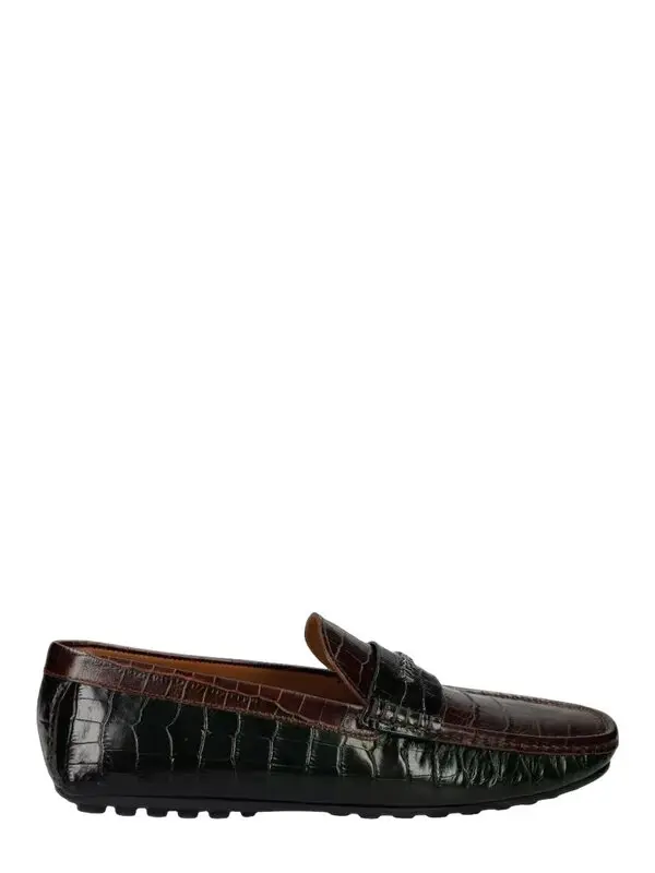 Roberto Cavalli Crocodile-effect Leather Loafers - Black