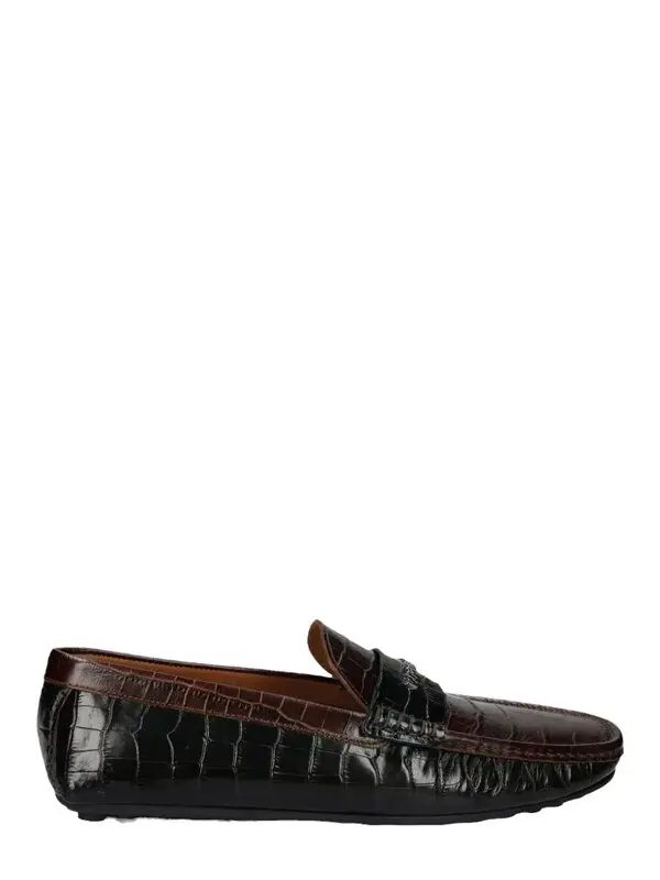 Roberto Cavalli Crocodile-effect Leather Loafers - Black