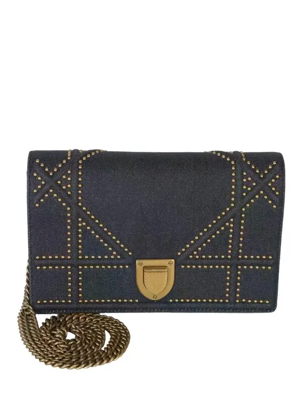 Dior Diorama Studded-embellished Clutch Bag - Blue
